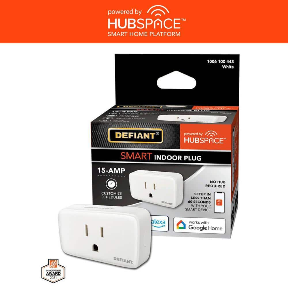 Defiant 15 Amp 120-Volt Indoor Smart Plug and Timer Wi-Fi Bluetooth ...