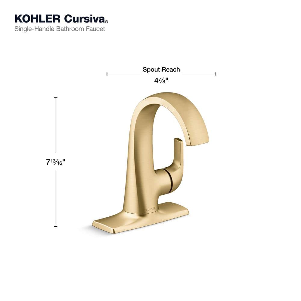 KOHLER Cursiva Single Handle Single Hole Bathroom Faucet in Vibrant ...