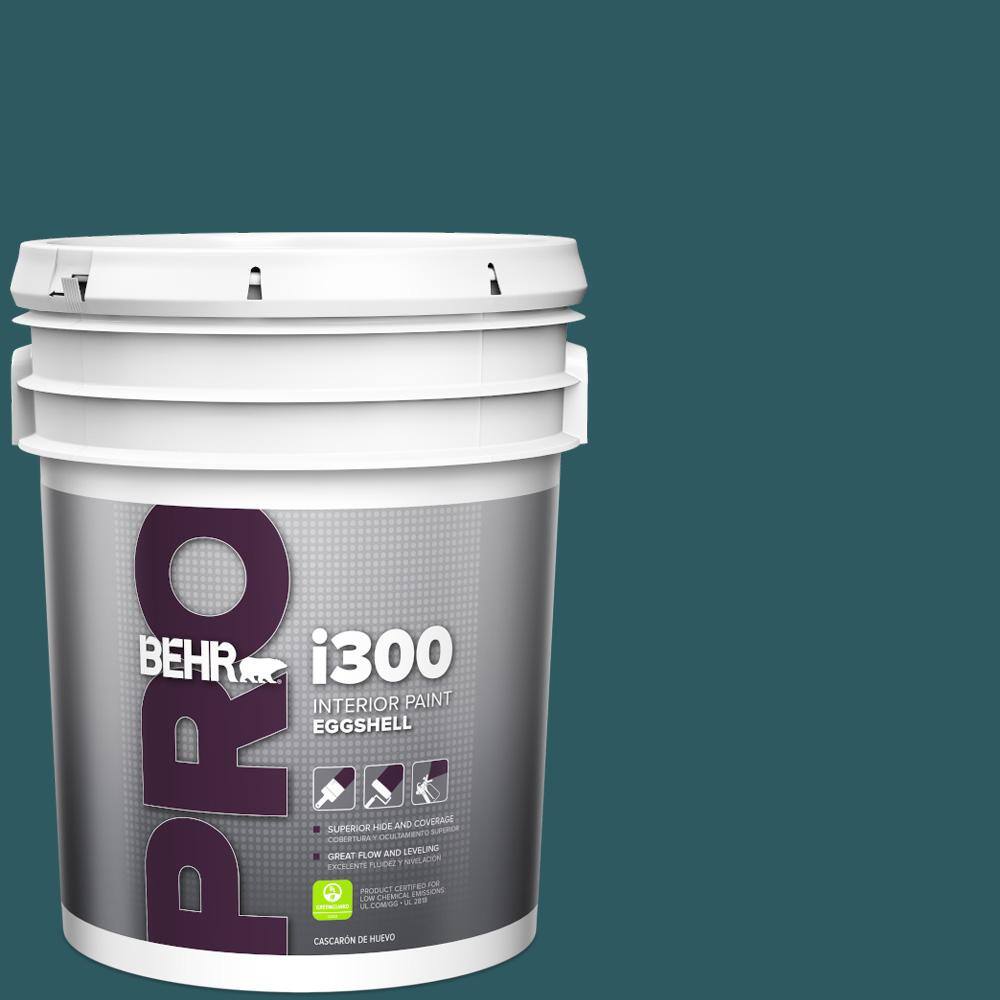 BEHR PRO 5 gal. #QE-47 Petro Blue Eggshell Interior Paint PR33305 - The ...