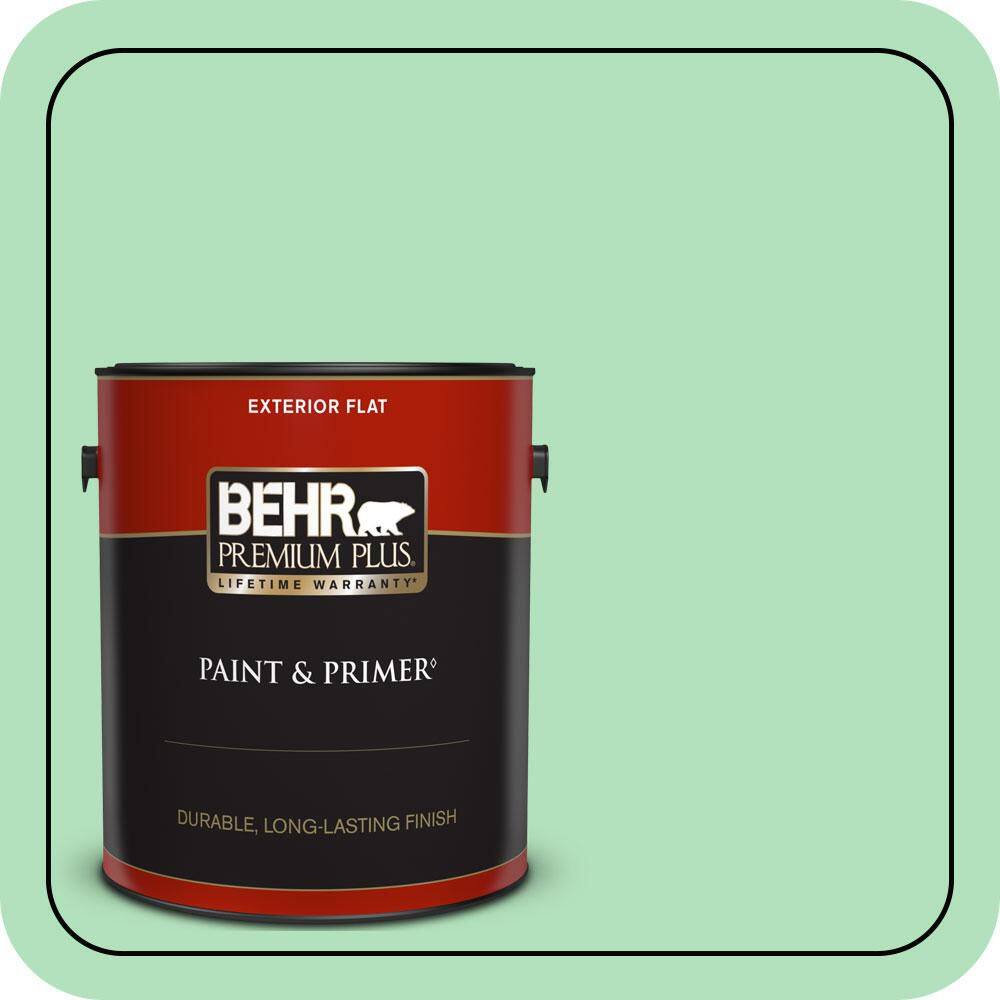 BEHR PREMIUM PLUS 1 gal. #P400-3 Folk Tale Flat Exterior Paint & Primer ...