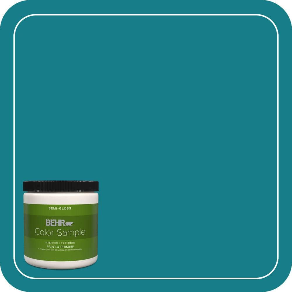 BEHR PREMIUM PLUS 8 oz. #PPU13-01 Caribe Semi-Gloss Interior/Exterior ...