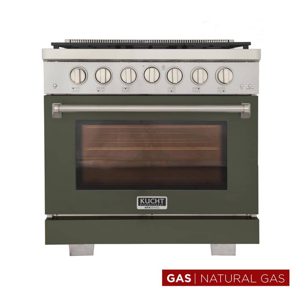 Kucht 36 in. 5.2 cu. ft. 6-Burners Freestanding Natural Gas Range in ...