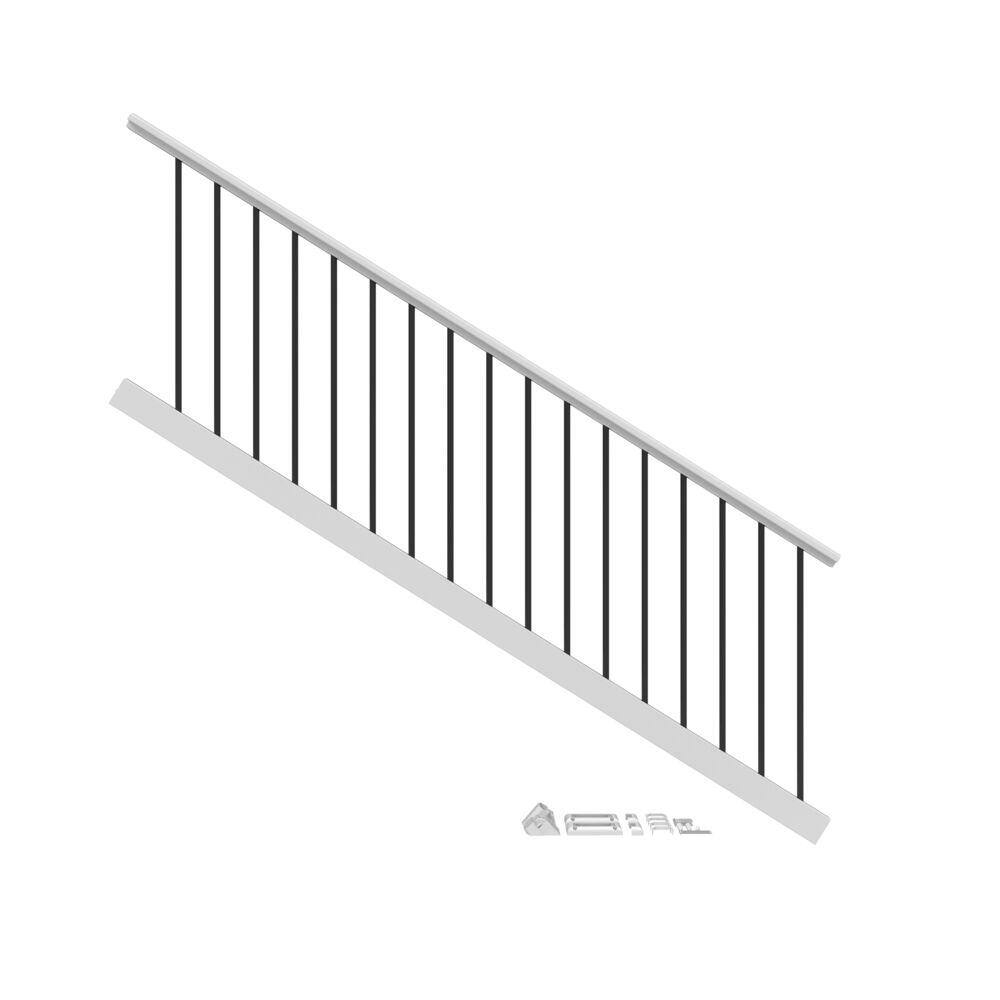 RDI Original Rail 8 ft. x 36 in. PVC White 32° to 38° Stair Rail Kit ...