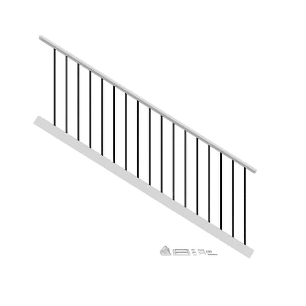 RDI Original Rail 8 ft. x 36 in. PVC White 32° to 38° Stair Rail Kit ...