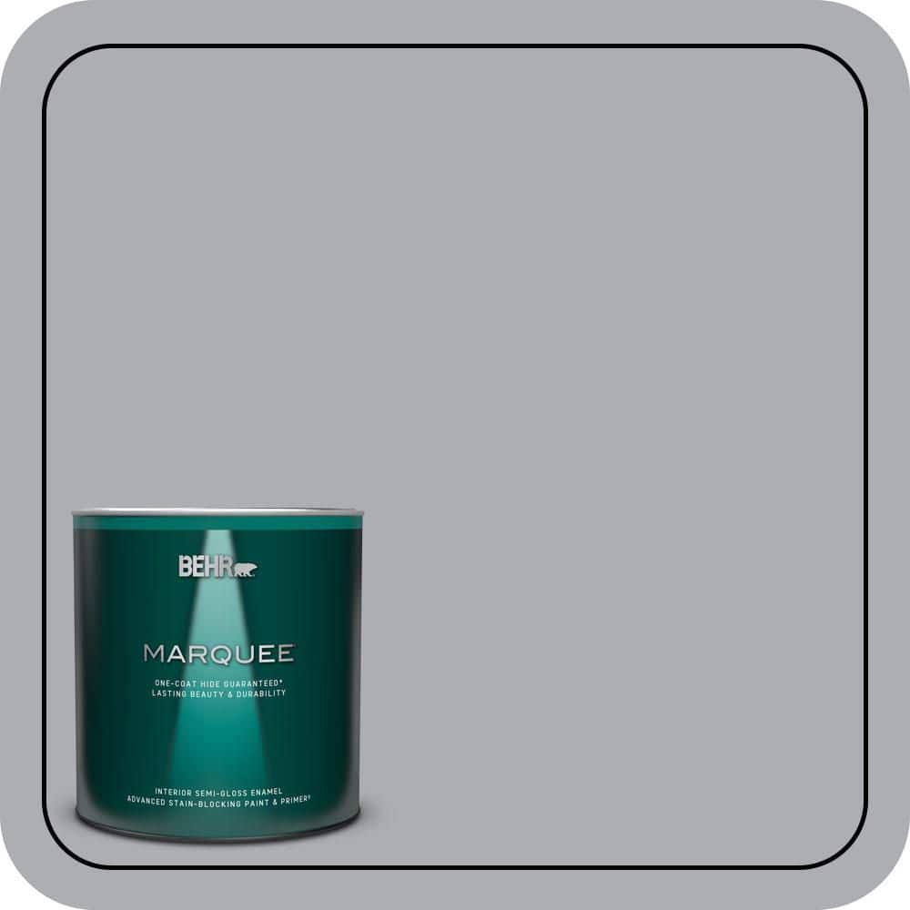 BEHR MARQUEE 1 qt. #760E-3 Gray Timber Wolf Semi-Gloss Enamel Interior ...
