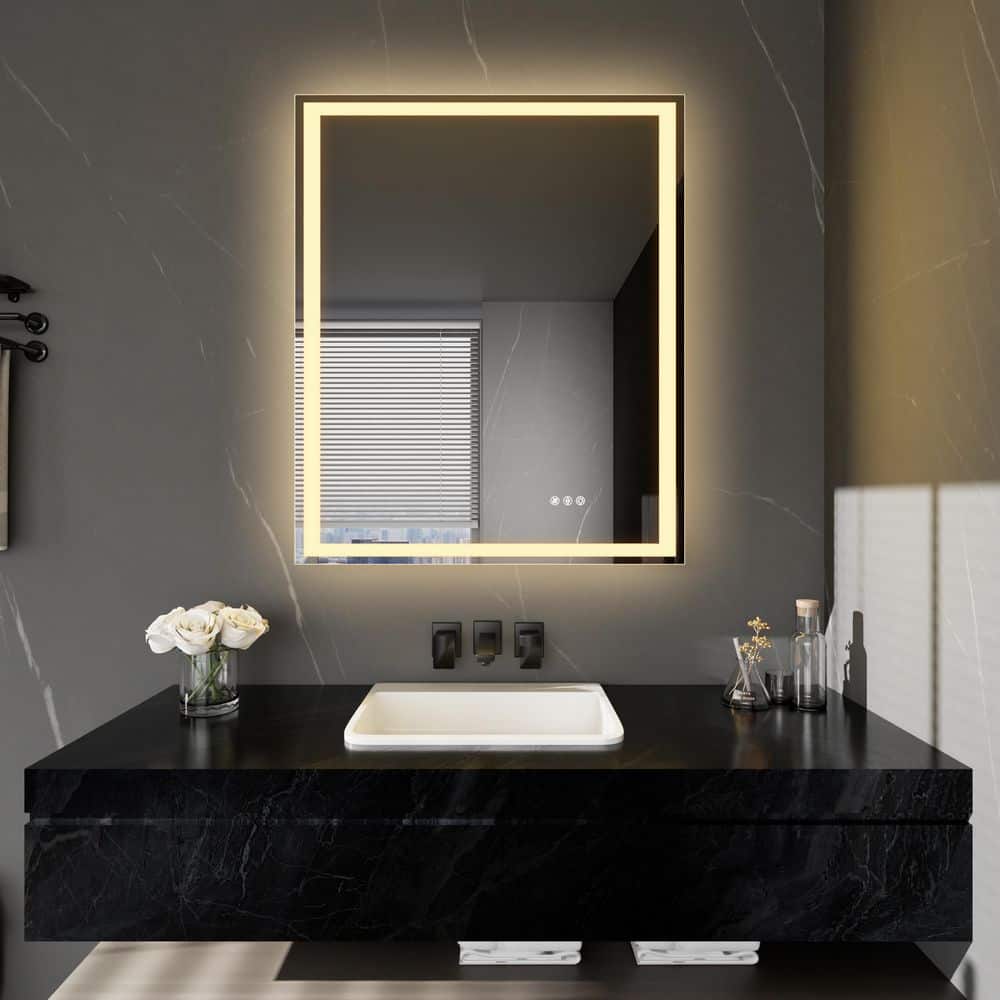 Peorsily 36 in. W x 30 in. H Rectangular Frameless Anti-Fog Dimmable ...