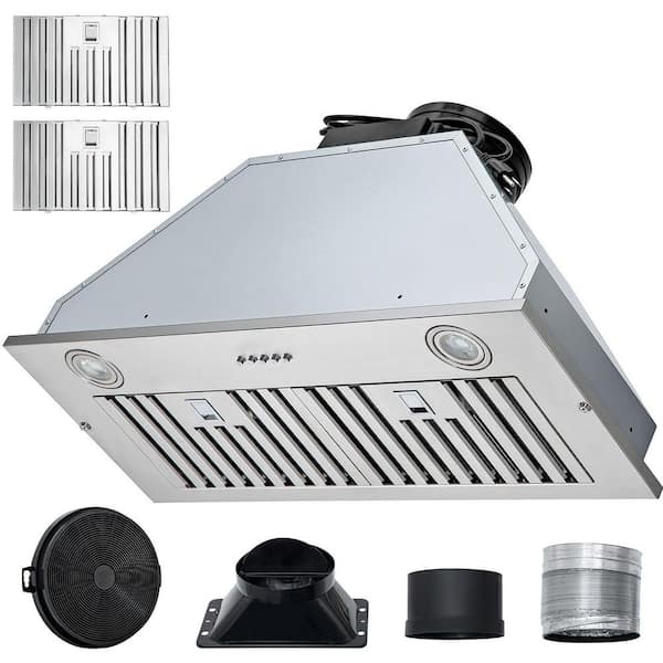 SKYSHALO Insert Range Hood 800CFM 3-Speed 30 in. Stainless Steel Built ...