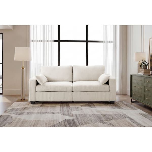 Reviews for Noble House Xaria 87 in. Square Arms Upholstered Corduroy ...