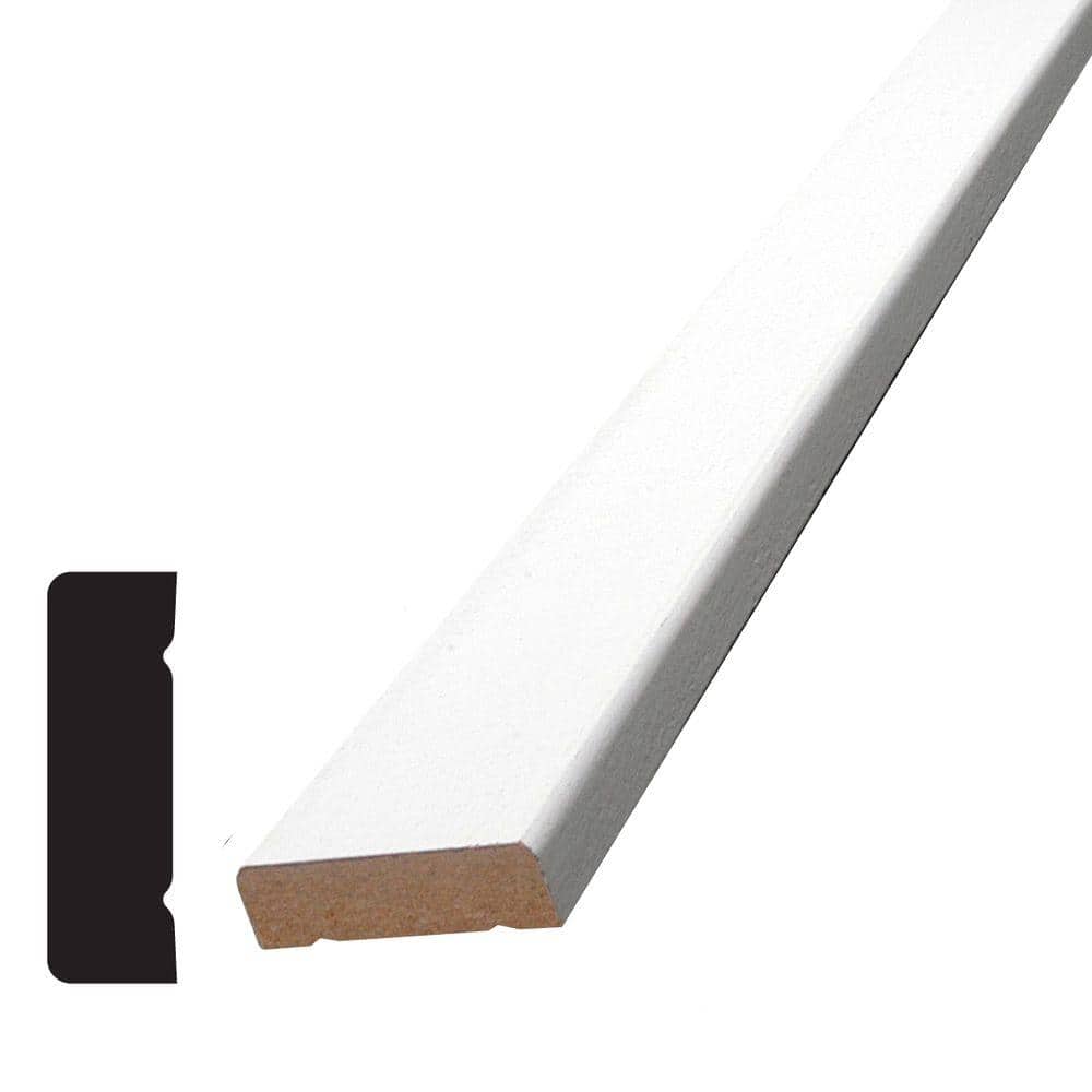 Alexandria Moulding 3/8 in. x 1-1/4 in. x 84 in. Primed MDF Stop ...