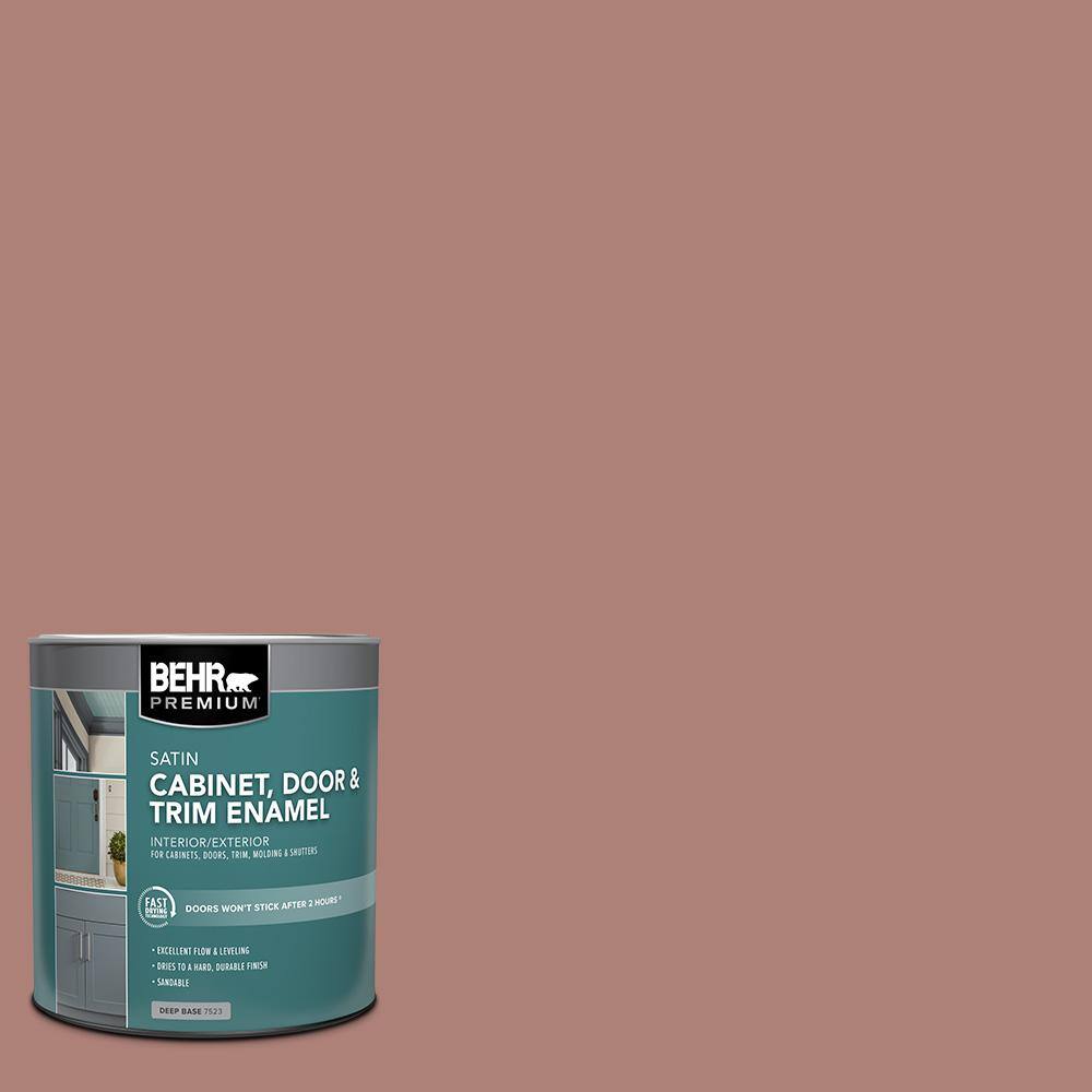 BEHR PREMIUM 1 qt. #S170-5 Smoke Bush Rose Satin Enamel Interior ...