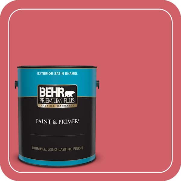 BEHR PREMIUM PLUS 1 gal. #140B-6 Italiano Rose Satin Enamel Exterior ...