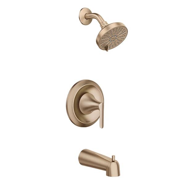 MOEN Findlay Single-Handle 6-Spray Tub and Shower Faucet in Bronzed Gold (Valve Included ...