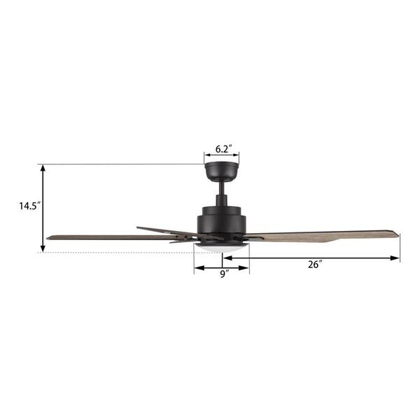 CARRO Essex 52 in. Dimmable LED Indoor/Outdoor Black Smart CARRO Essex 52 in. Dimmable LED Indoor/Outdoor Black Smart