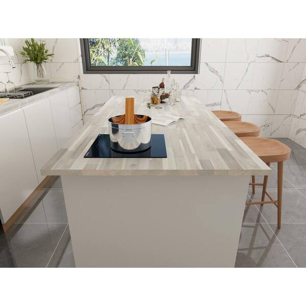 Whitewashed Butcher Block Countertop