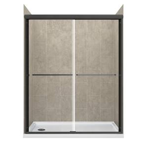 CRAFT + MAIN Cove Sliding 60 in. L x 32 in. W x 78 in. H Left Drain ...