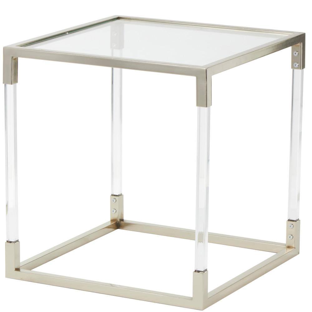 Litton Lane 20 x 20 in. Clear Cube Shaped Large Square Acrylic End ...