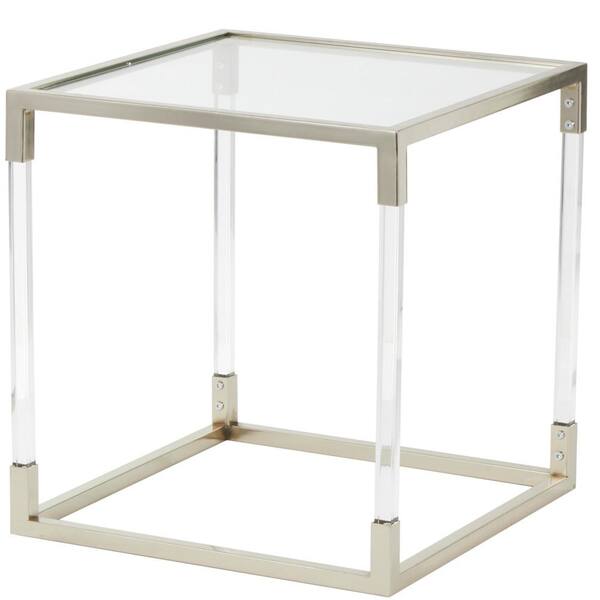 Litton Lane 20 x 20 in. Clear Cube Shaped Large Square Acrylic End ...
