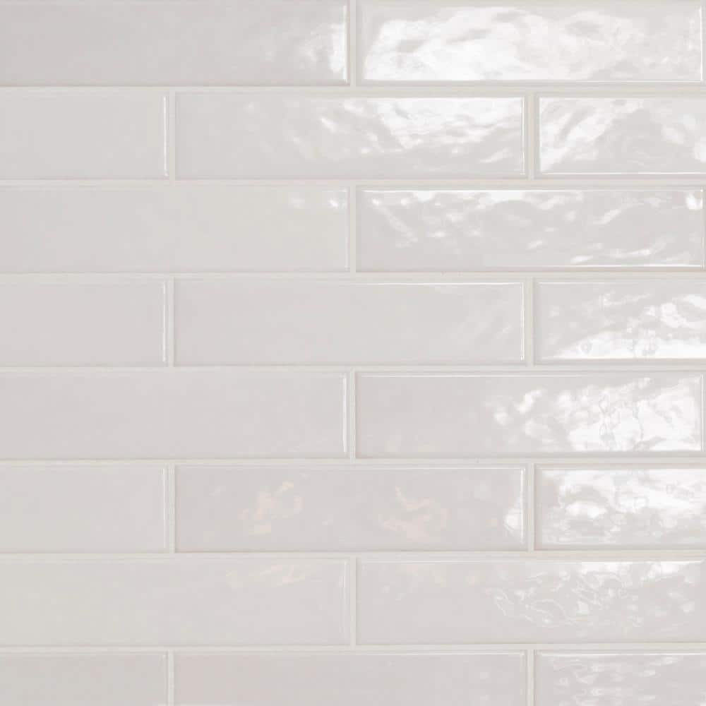 MSI Take Home Sample - Lakeview Dove 3 in. x 12 in. Glossy Ceramic Wall ...