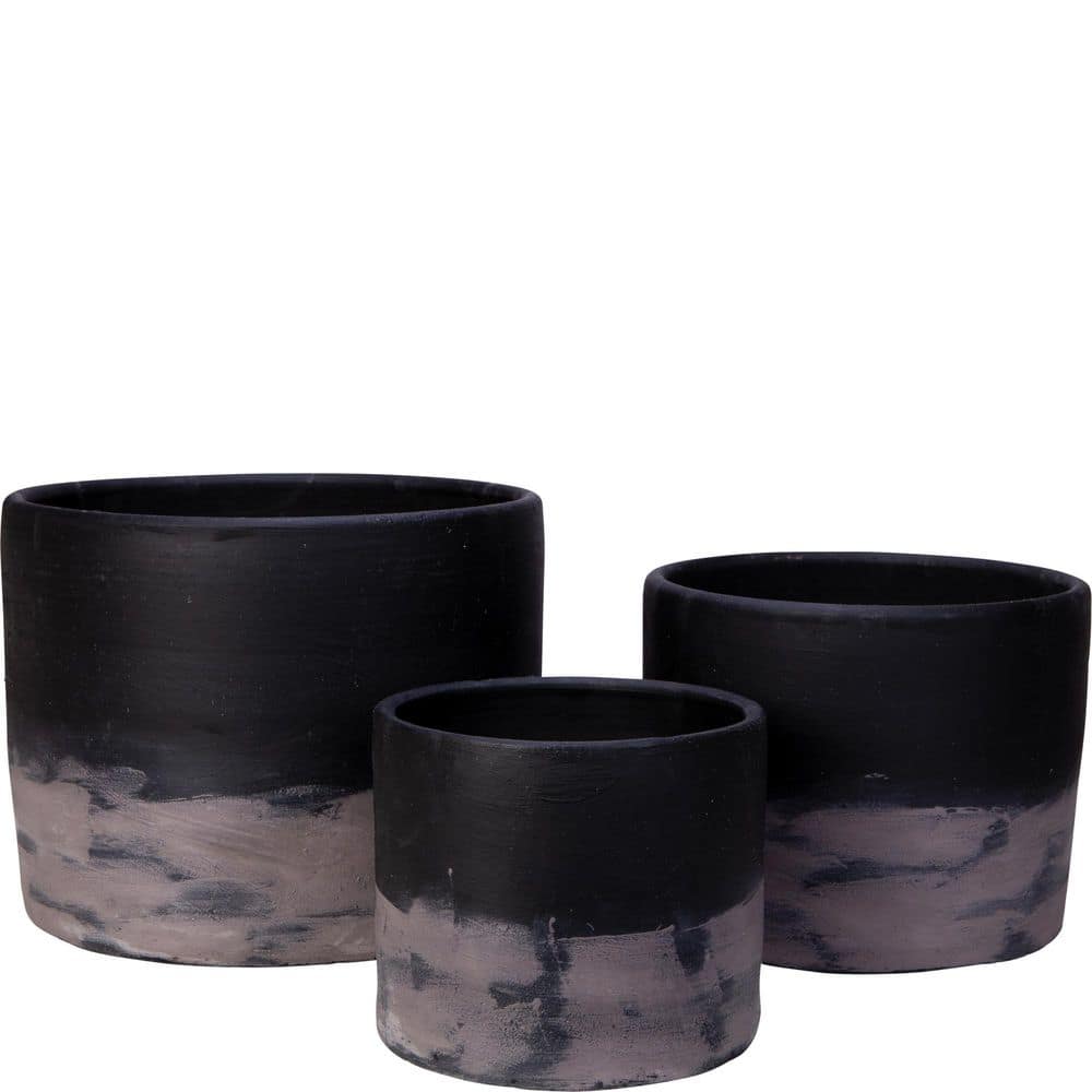 9,12,15in. Set of 3 Antique Cylinder Pots with Stands GGT-001S3-ATQ ...