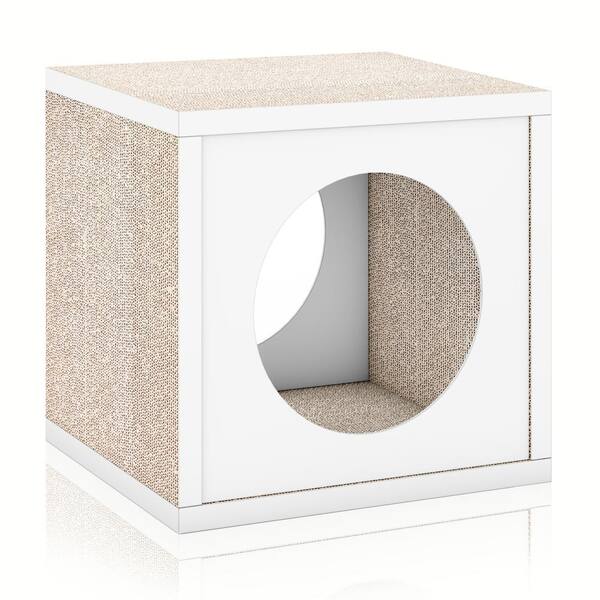 Way Basics Katsquare White Eco zBoard Paperboard Cat Cube Scratching ...