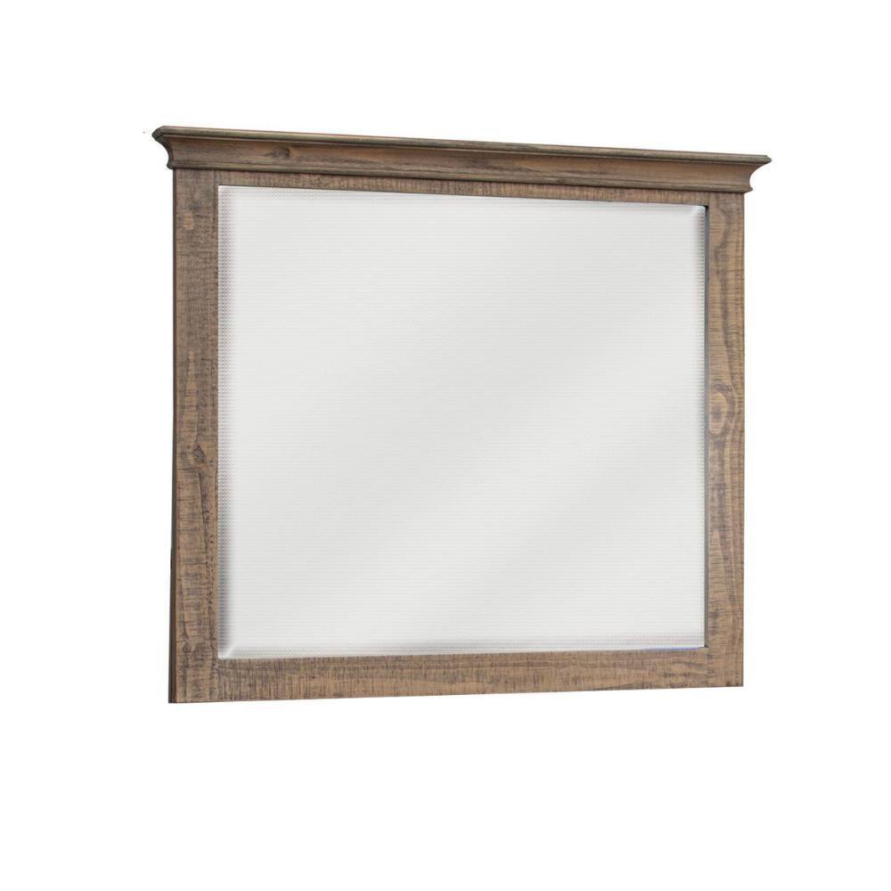 Benjara Brown 1.75 in. W x 36.5 in. H Modern Square Wood Dresser Mirror ...