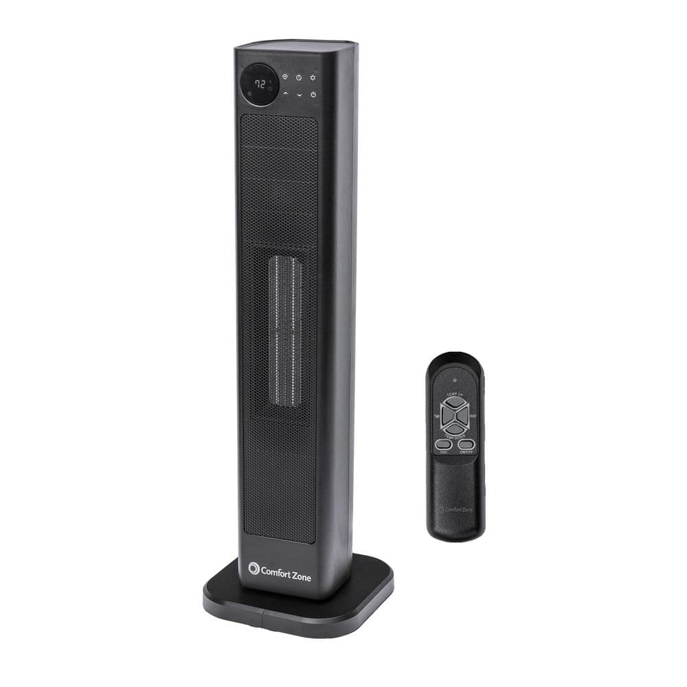 Comfort Zone 1500W 30 in. Electric Digital Oscillating Infrared Tower ...