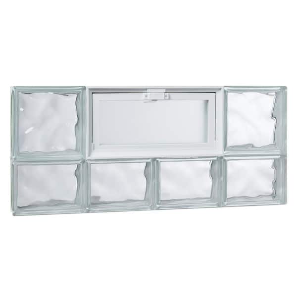TAFCO WINDOWS 31 in. x 13.25 in. x 3.125 in. Wave Pattern Glass Block ...