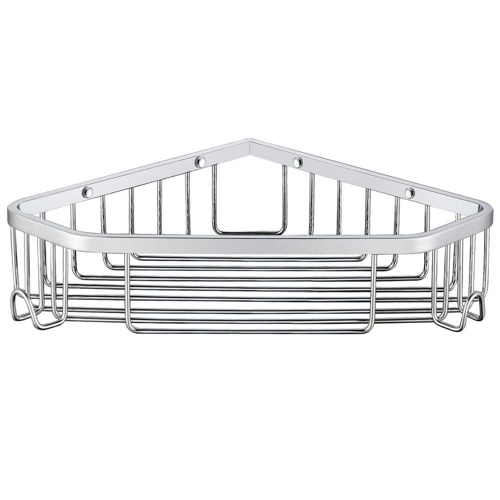 ruiling Wall Mounted Corner Shower Caddy Shower Basket with 2 Hooks in ...