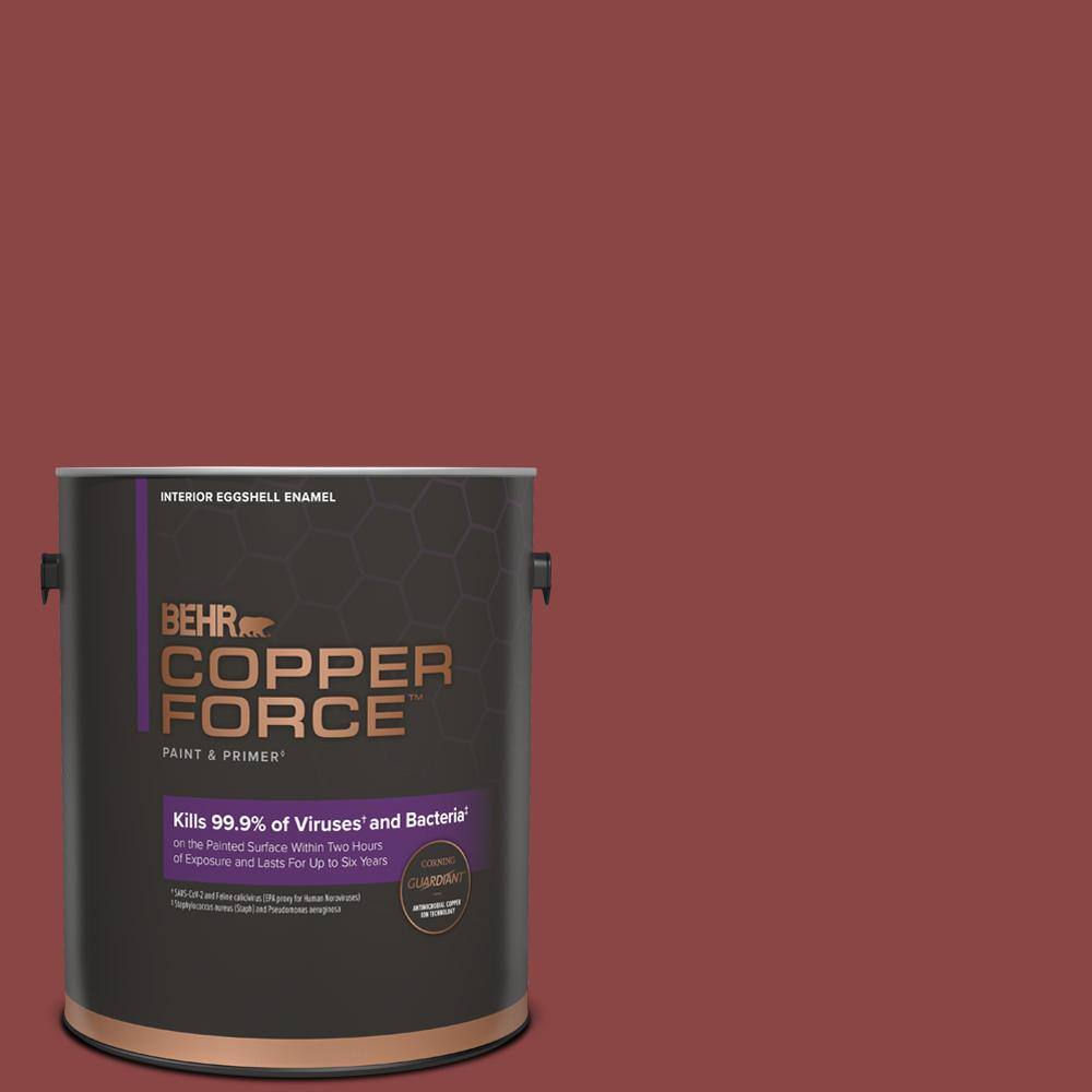 COPPER FORCE 1 gal. #PPU1-10 Forbidden Red Eggshell Enamel Virucidal ...