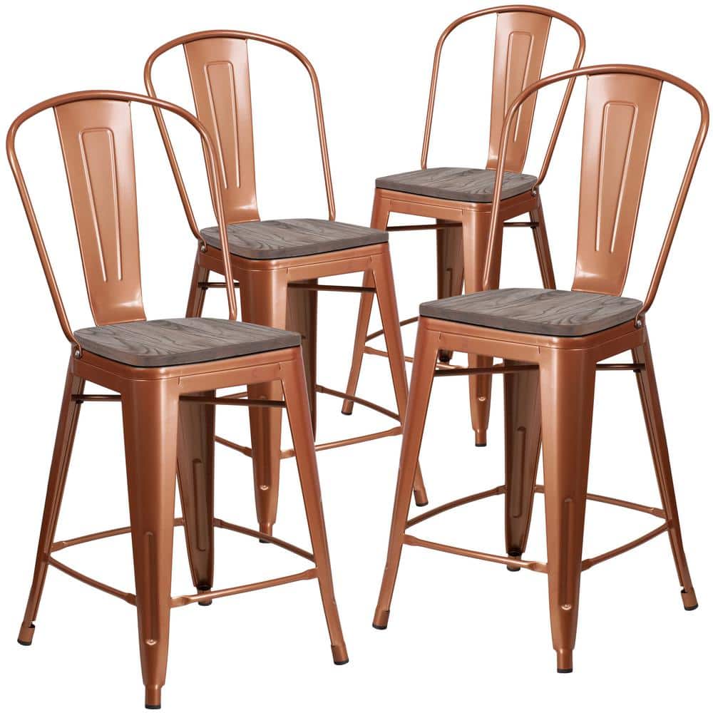 Carnegy Avenue 24 in Copper Bar Stool (Set of 4) CGA-ET-250696-CO-HD ...