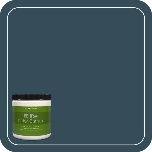 BEHR PREMIUM PLUS 8 oz. #HDC-CL-28 Nocturne Blue Semi-Gloss Interior ...