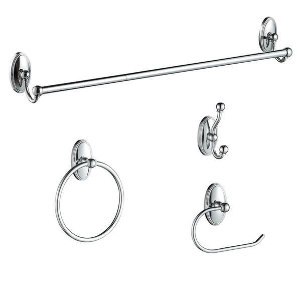 FORIOUS 4-Piece Bath Hardware Set with Included Mounting Hardware in ...