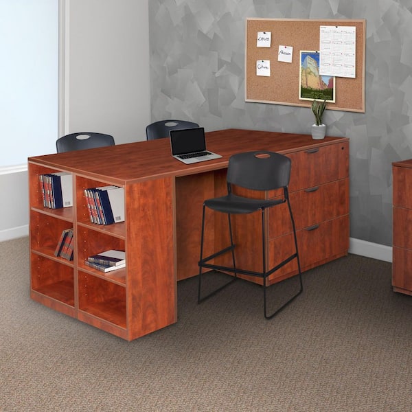 Regency Legacy 85 in. Cherry Stand Up Lateral File/ 3 Desk Quad with ...