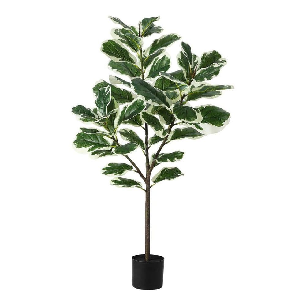 Gravee 4.2 ft. Artificial Fiddle Leaf Fig Tree,Faux Ficus Lyrata Plant ...