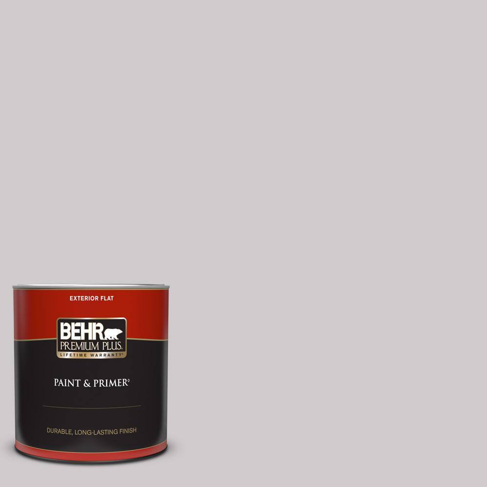 BEHR PREMIUM PLUS 1 qt. #MQ3-28 Rock Crystal Flat Exterior Paint ...