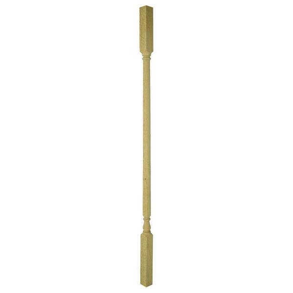 EVERMARK 39 in. x 1-1/4 in. Unfinished Red Oak Square-Top Baluster ...
