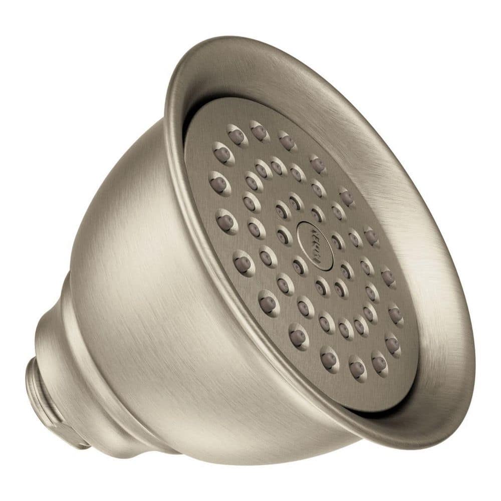 MOEN 1-Spray Pattern 4.38 in. Wall Mount Fixed Shower Head in Brushed ...
