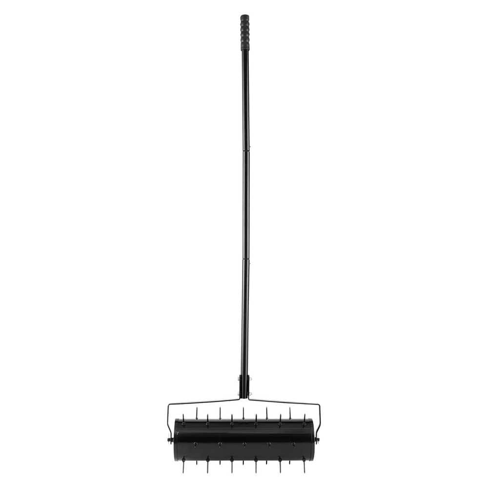 SKYSHALO Rolling Lawn Aerator, Black, 21-in. Heavy-Duty Manual Rolling ...