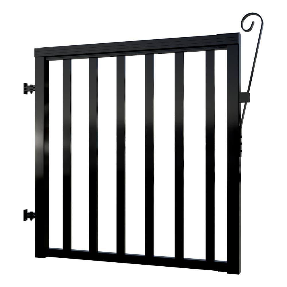 Peak Aluminum Railing 42 in. x 40 in. Black Aluminum Deck Railing Wide ...