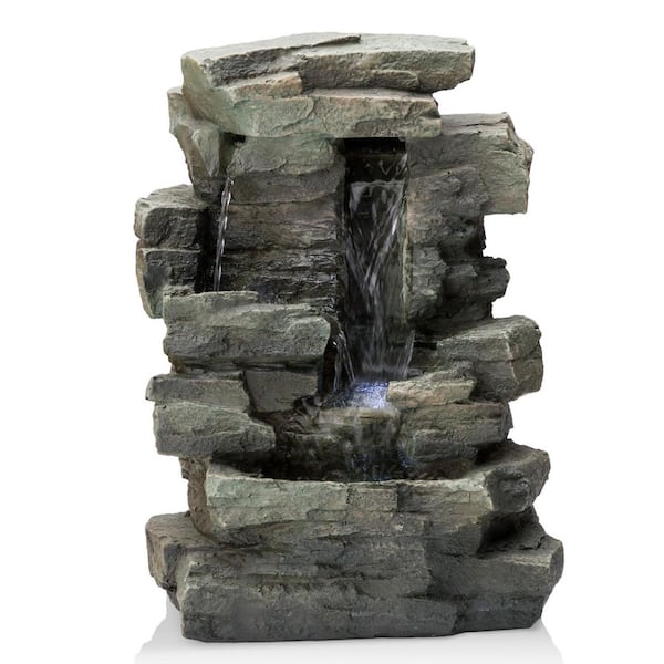 Alpine Corporation 20 in. Tall 3 Tiered Tabletop Indoor Water Fountain ...