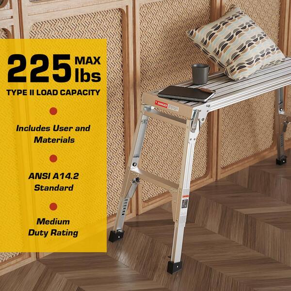 Aluminum Folding Work Bench Work Platform Aluminum Step Ladder, Bench