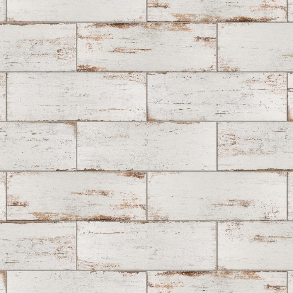 Merola Tile Retro Blanc 8-1/4 in. x 12 in. Porcelain Floor and Wall ...