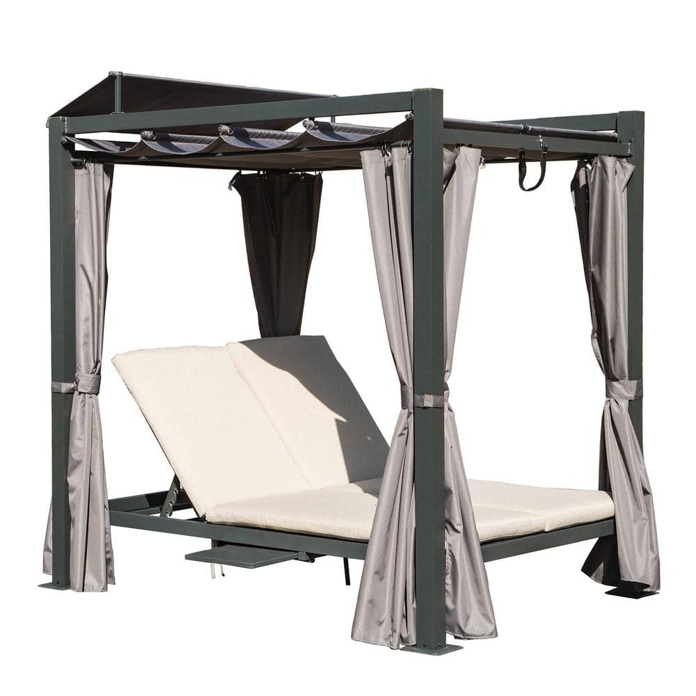 domi outdoor living 5 ft. W x 5 ft. D Aluminum Pergola with Double ... domi outdoor living 5 ft. W x 5 ft. D Aluminum Pergola with Double ...