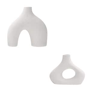 Afoxsos Beige Vase Set, Rustic Farmhouse Ceramic Vases for Mantel Decor ...