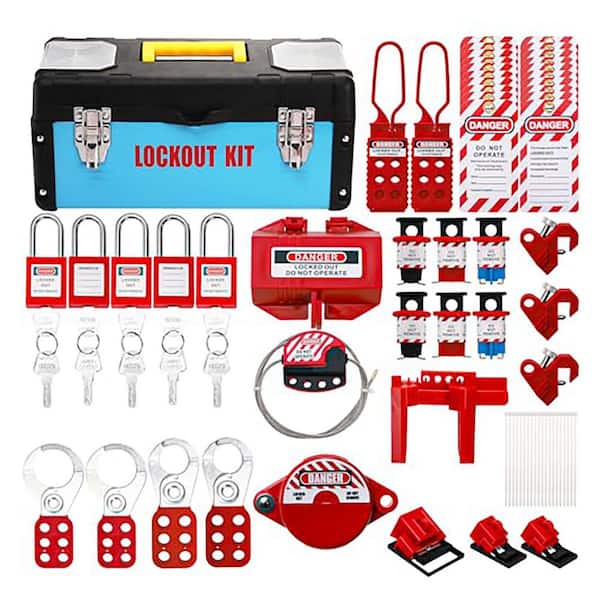Vrbgify 68-Piece Electrical Safety Lockout Tagout Kit with Padlocks ...