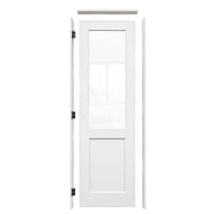 ARK DESIGN 30 in. x 80 in. Right-Hand 1/2-Lite Clear Glass White Solid ...