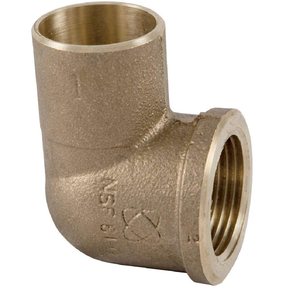 Everbilt 1/2 in. Copper Silicon Alloy Pressure 90-Degree Hub x Female Elbow Fitting I7073LF12 ...