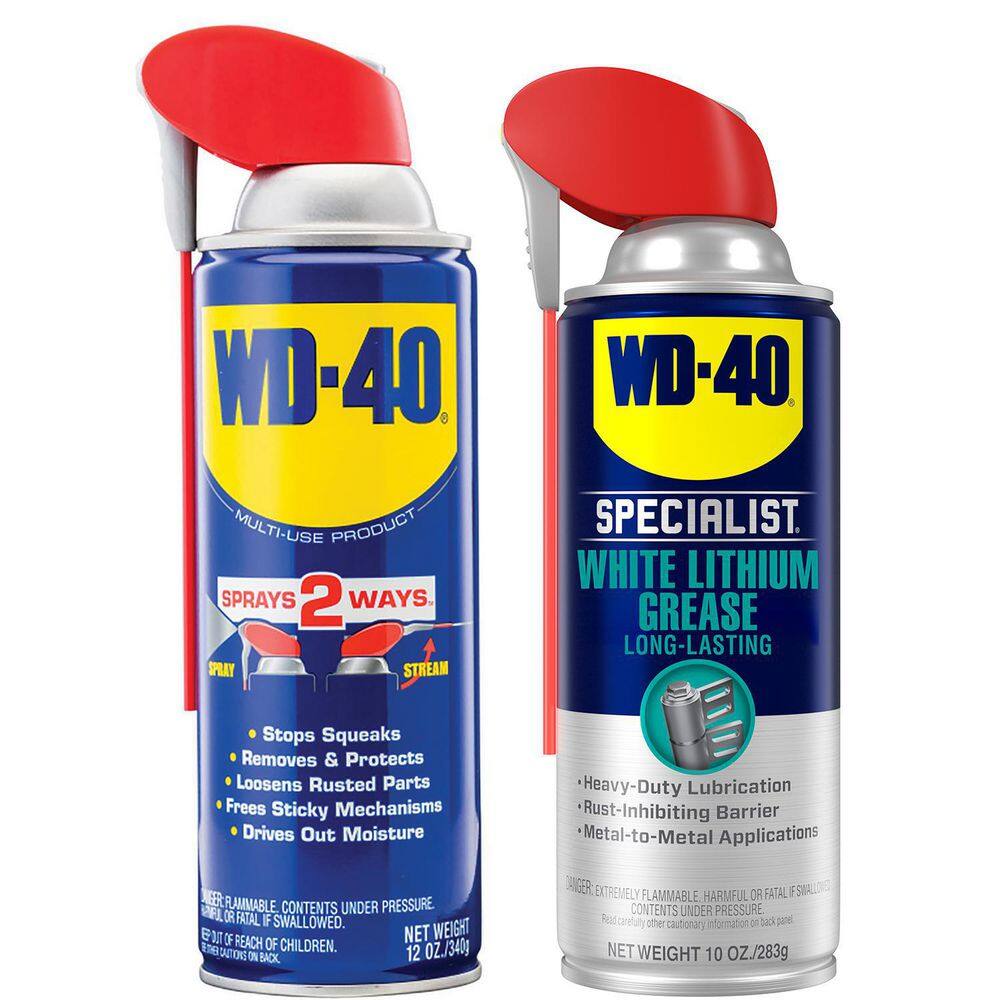 WD-40 SPECIALIST 12 oz. Classic Formula and 10 oz. White Lithium Grease ...