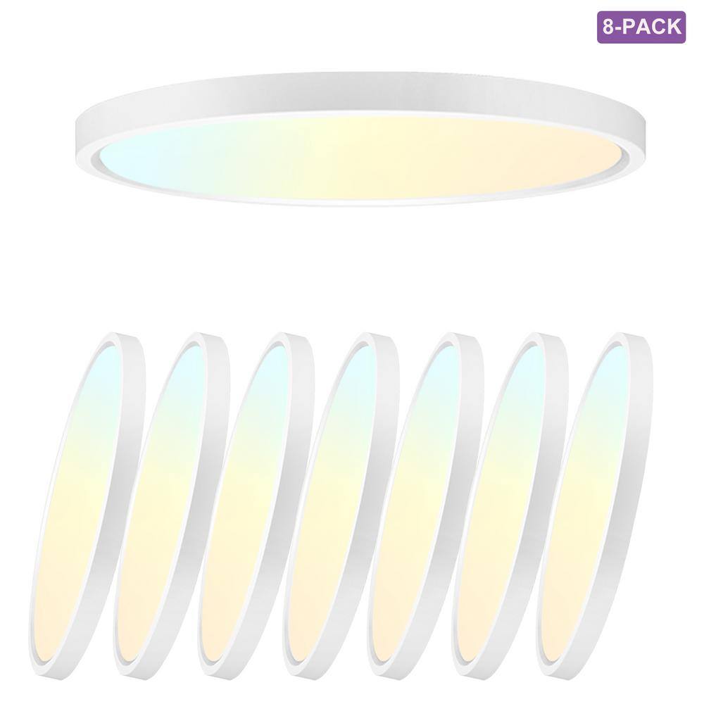 Sofiton 24 in. Round White Integrated LED Flush Mount Light Super ...