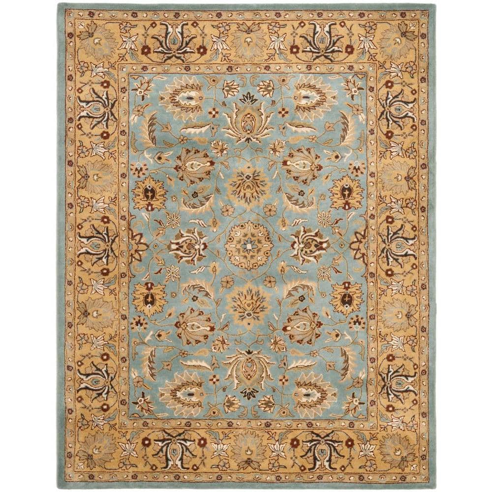 SAFAVIEH Heritage Blue/Gold 10 ft. x 14 ft. Border Area Rug HG958A-10 ...
